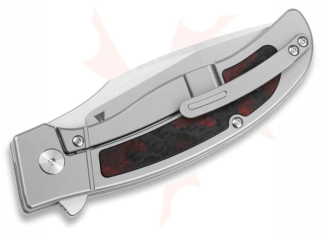 QSP Knives Legatus Flipper Knife 3.375" M390 Satin Drop Point Blade ...