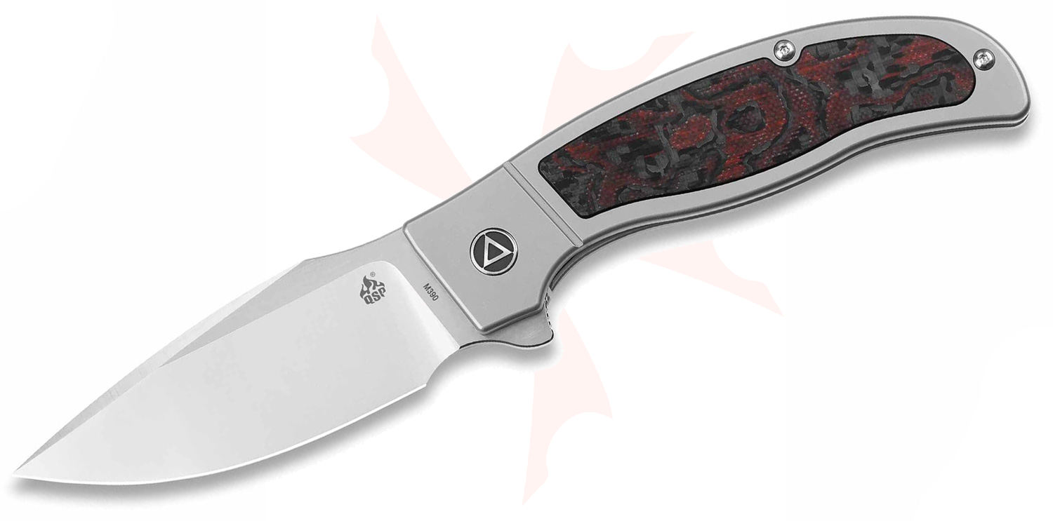 QSP Knives Legatus Flipper Knife 3.375" M390 Satin Drop Point Blade ...