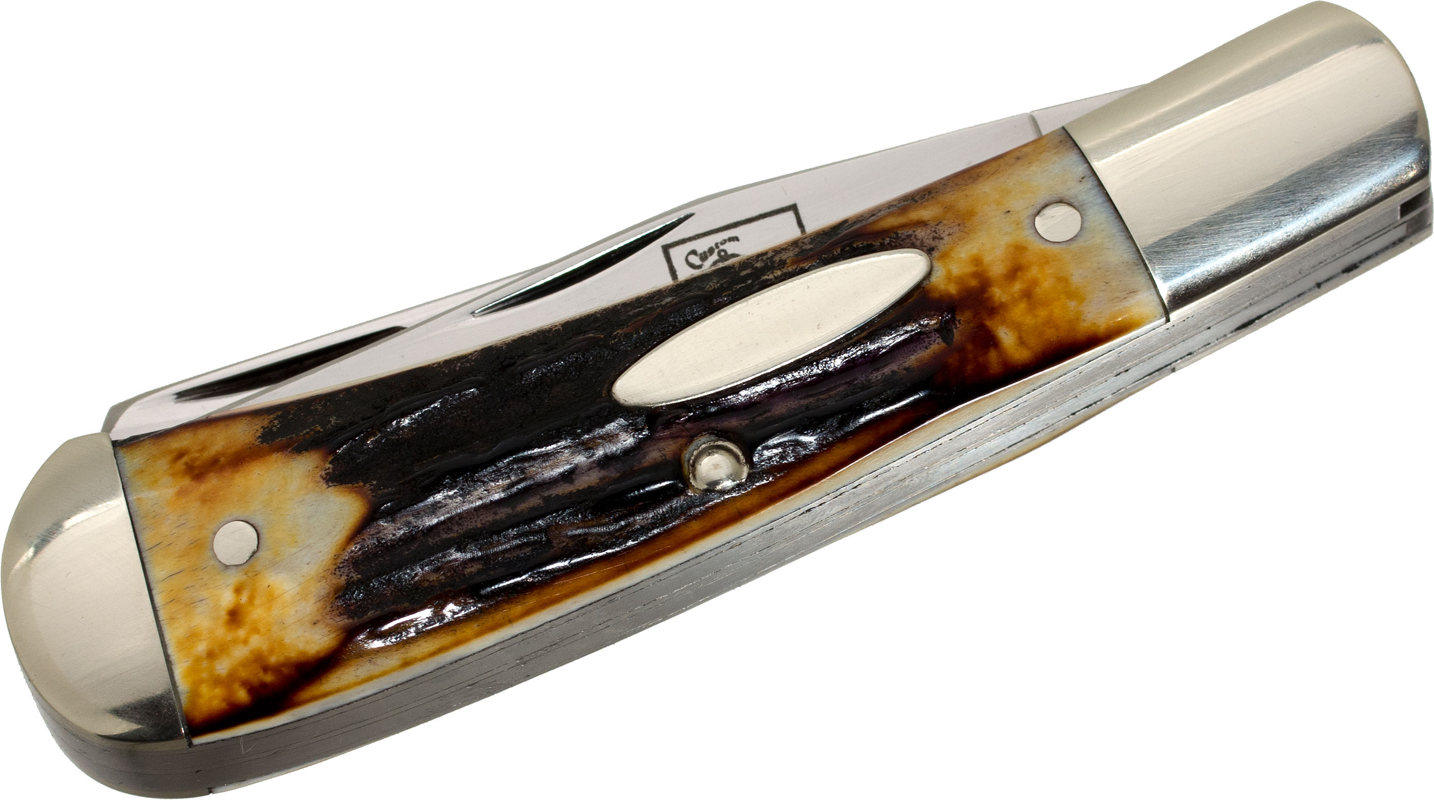 Queen Bill Ruple Limited Edition Trapper 4-1/4" Closed, Burnt Amber ...