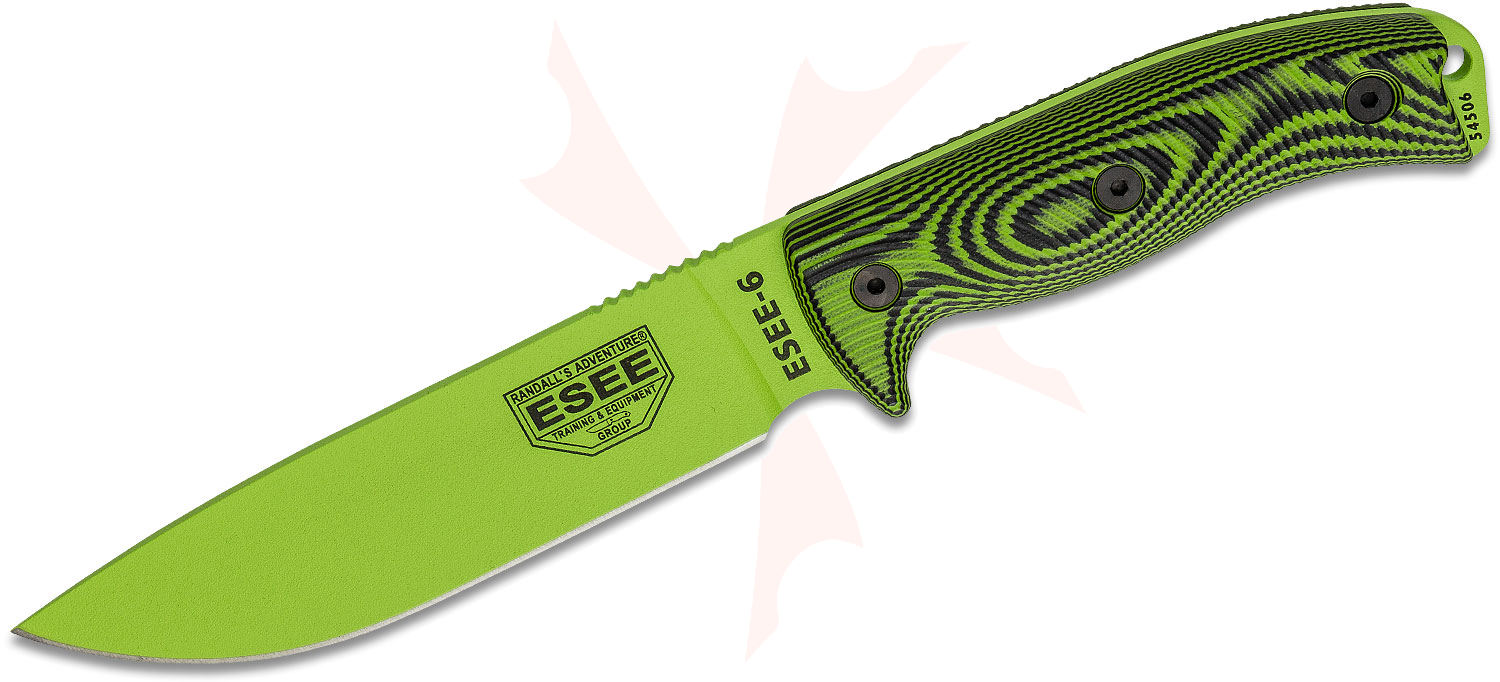 ESEE Knives ESEE-6PVG-007 Venom Green Plain Edge, 3D Machined Neon ...