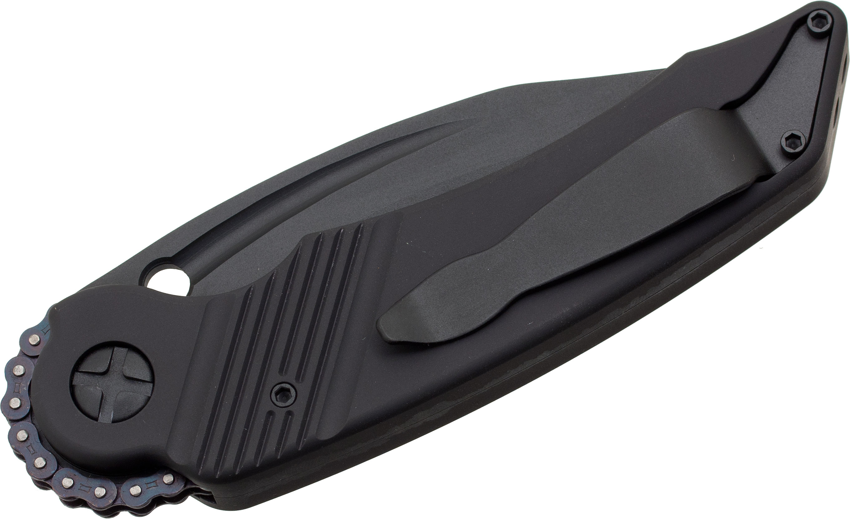 Rat Worx MRX-02201 Push Button AUTO 4" Black Recurved 154CM Blade ...