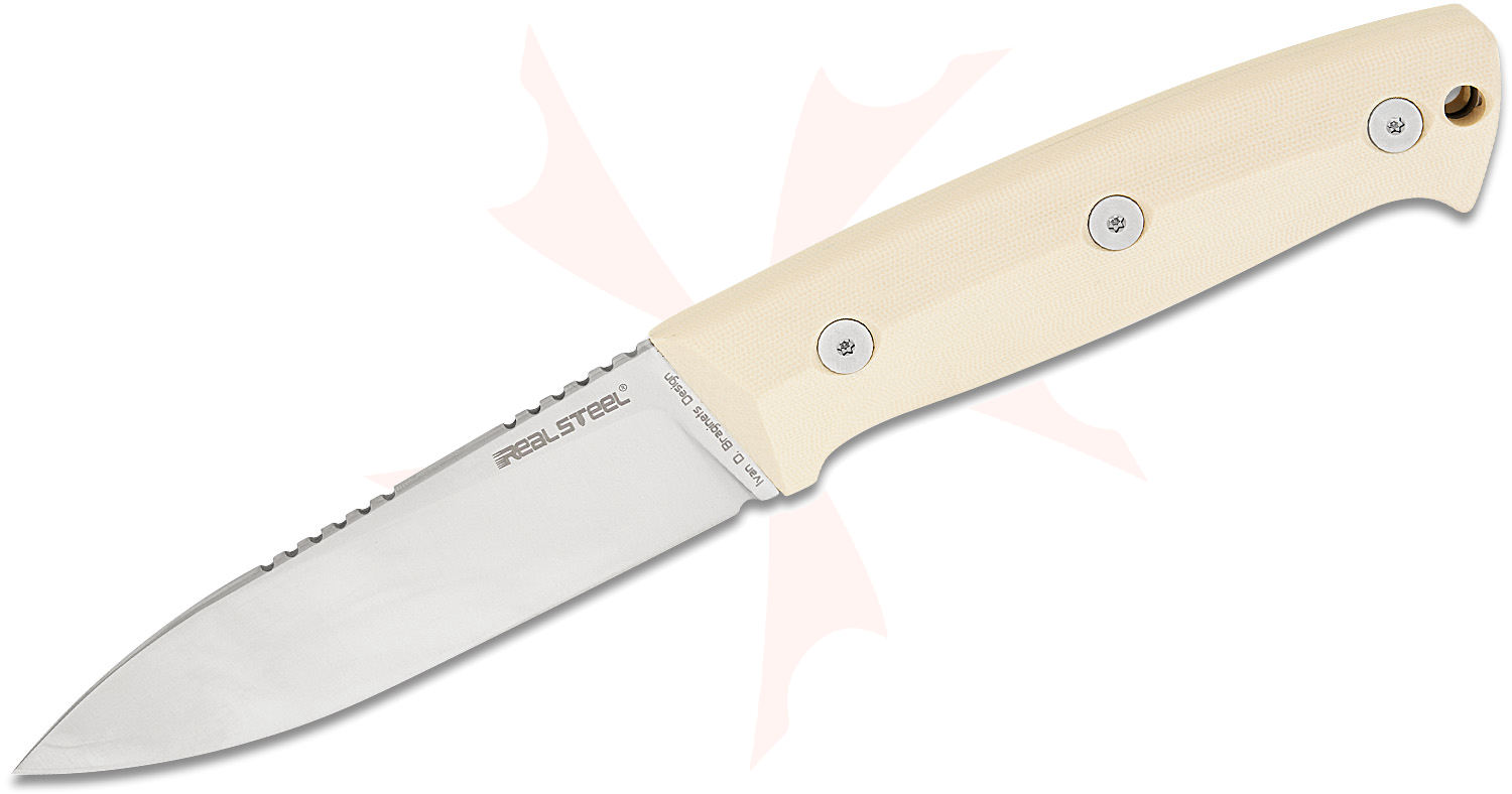 Real Steel Knives Ivan Braginets Black Thorn Fixed Blade Knife 4.65 ...