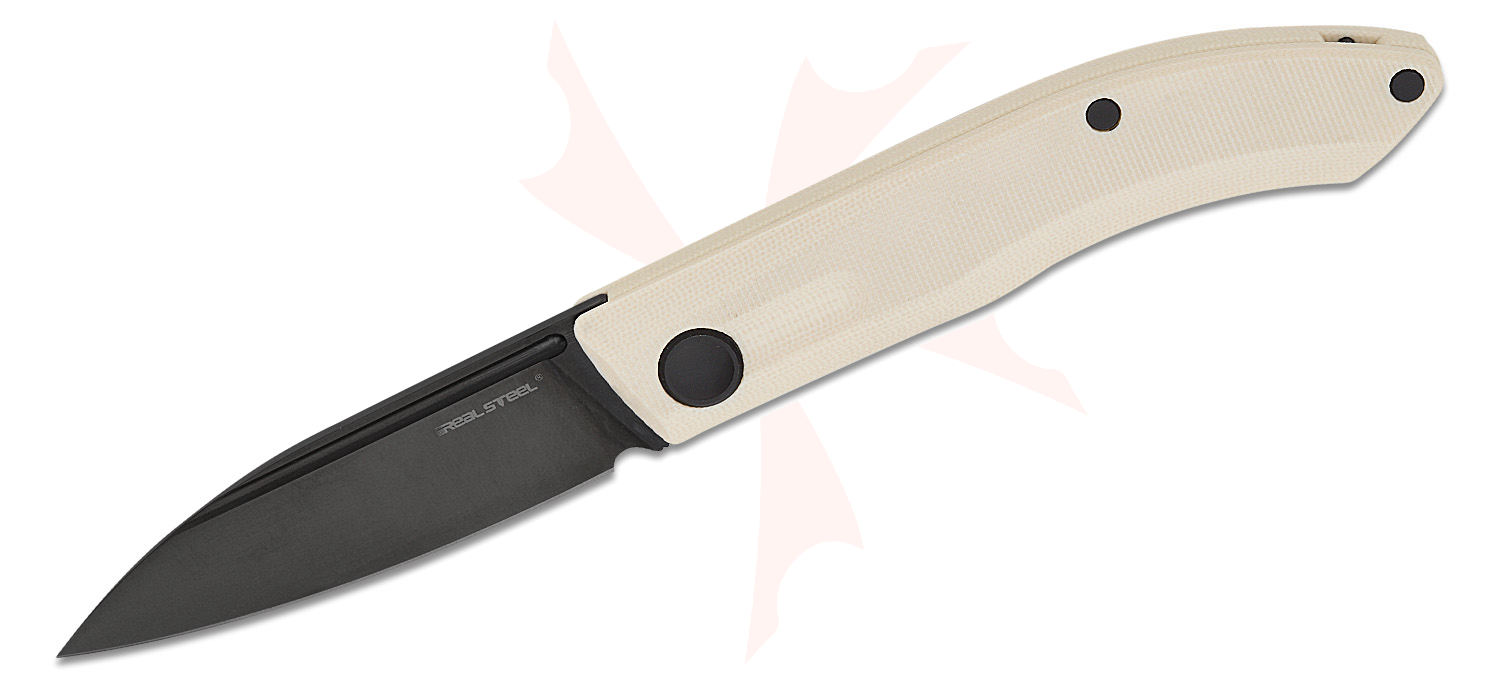 Real Steel Knives Stella Lux Slipjoint Folding Knife 2.95" K110 Black ...