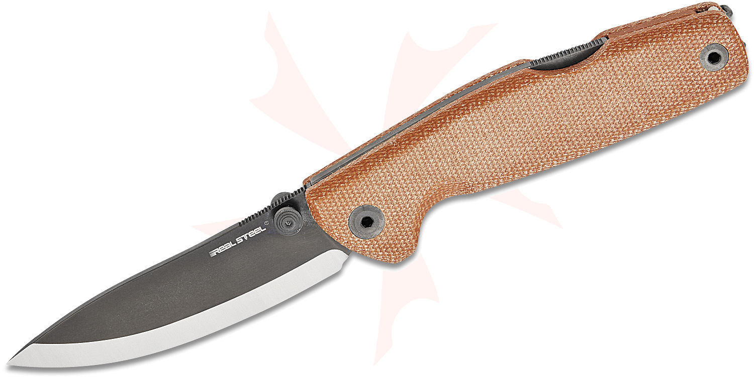 Real Steel Knives Yak Lockback Bushcraft Scandi Grind Folding Knife 3.7 ...