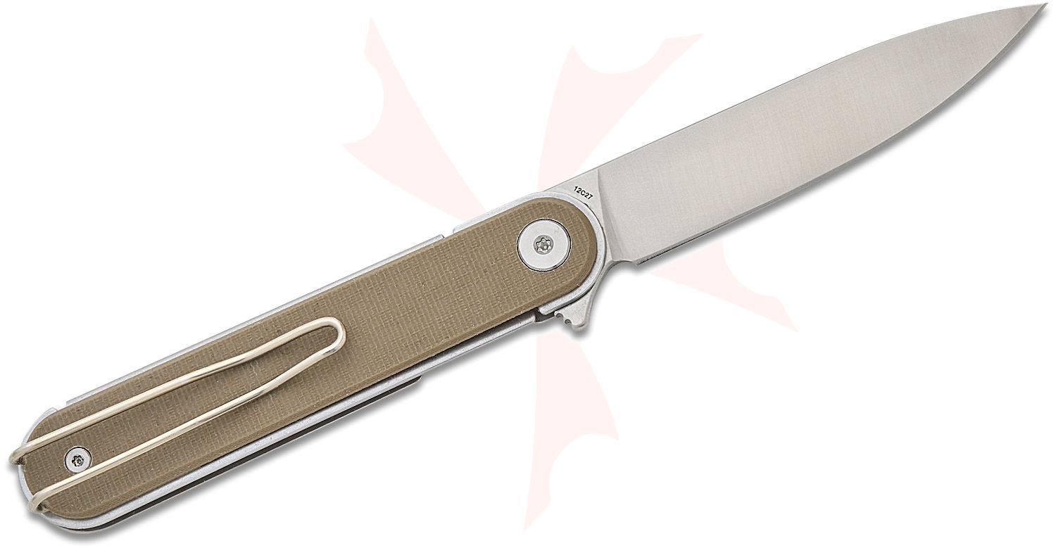 Real Steel Knives IRIS Liner Lock Flipper Knife 2.95" 12C27 Satin Drop ...