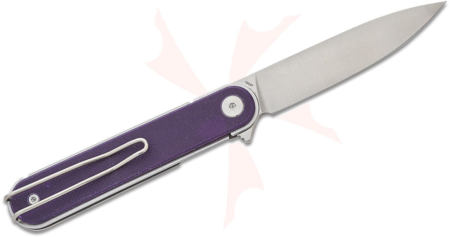 Real Steel Knives IRIS Liner Lock Flipper Knife 2.95" 12C27 Satin Drop ...
