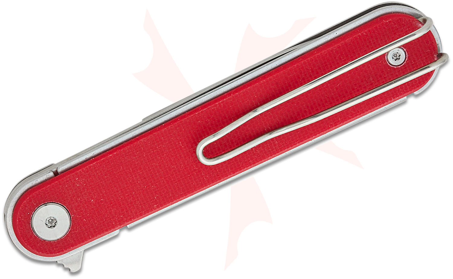 Real Steel Knives IRIS Liner Lock Flipper Knife 2.95" 12C27 Satin Drop Point Blade, Red G10 ...