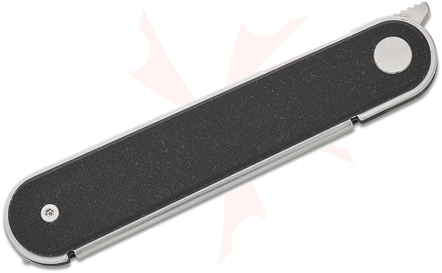 Real Steel Knives IRIS Liner Lock Front Flipper Knife 2.95" 12C27 Satin Drop Point Blade, Black ...