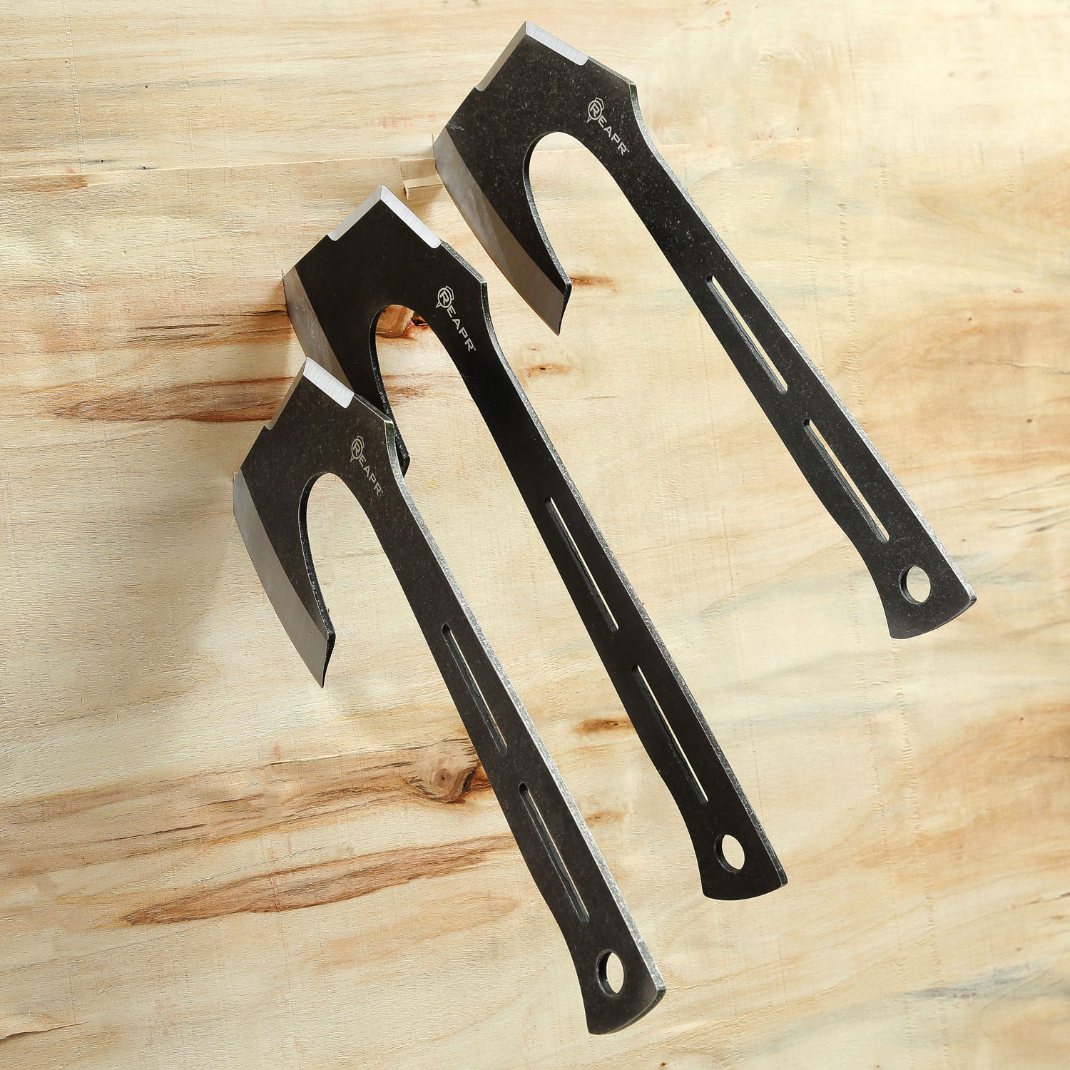 Reapr 11023 Chuk Axe Set of 3 Throwing Axes, 10.75" Overall, Black ...