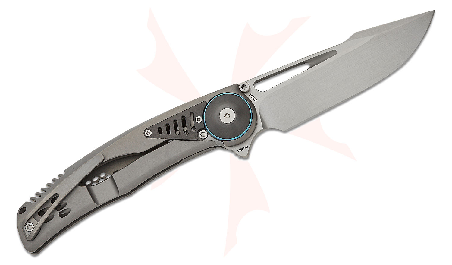 Reate Knives GTR Integral Flipper Knife 3.6" M390 Satin Harpoon Blade ...