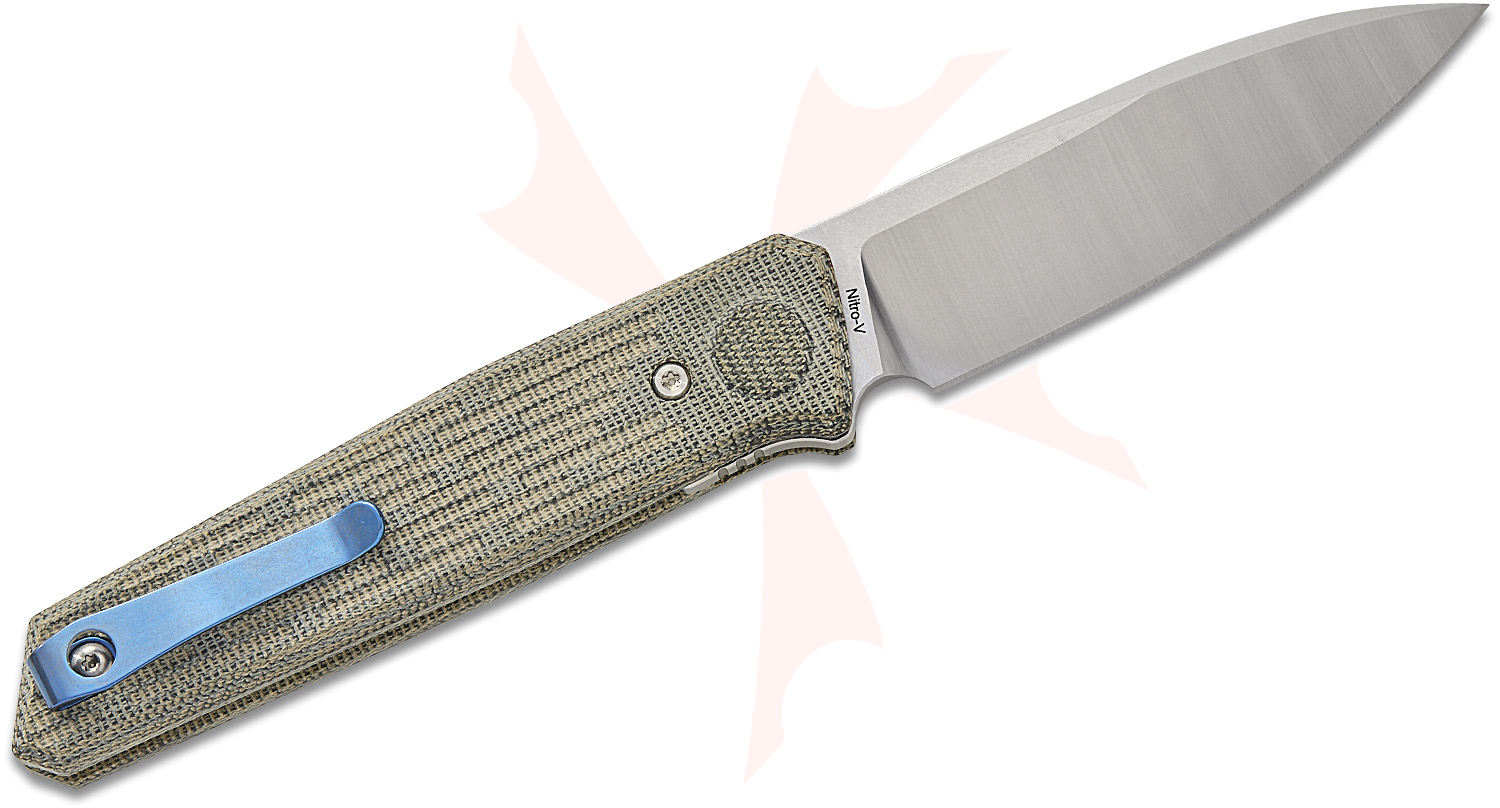Reate Knives PL-6 Pivot Lock Front Flipper Knife 3.5" Nitro-V Belt ...