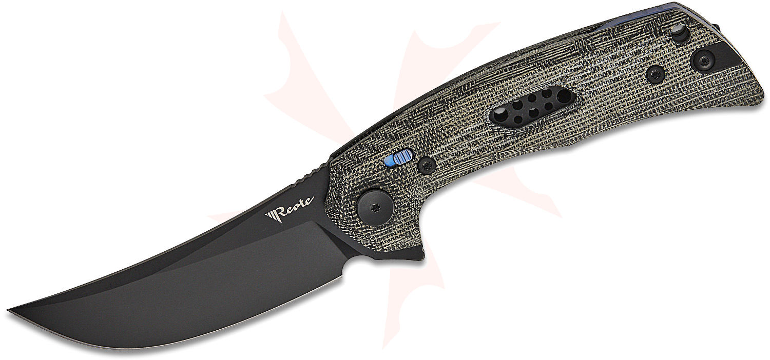 Reate Knives PL-7 Pivot Lock Flipper Knife 3.5" Nitro-V Black PVD ...