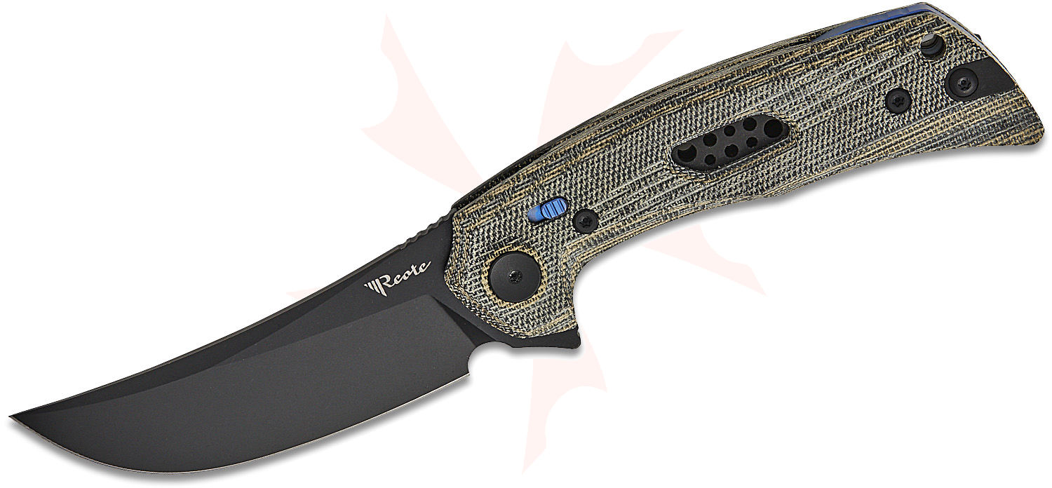 Reate Knives PL-7 Pivot Lock Flipper Knife 3.5" Nitro-V Black PVD ...