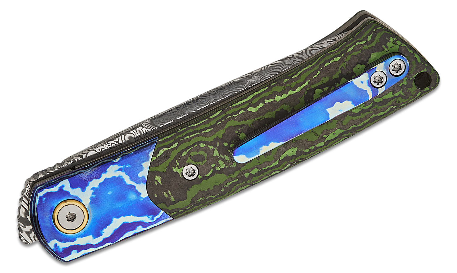 Reate Knives Jack Chen Tribute Front Flipper Knife 2.76" Damasteel Drop ...