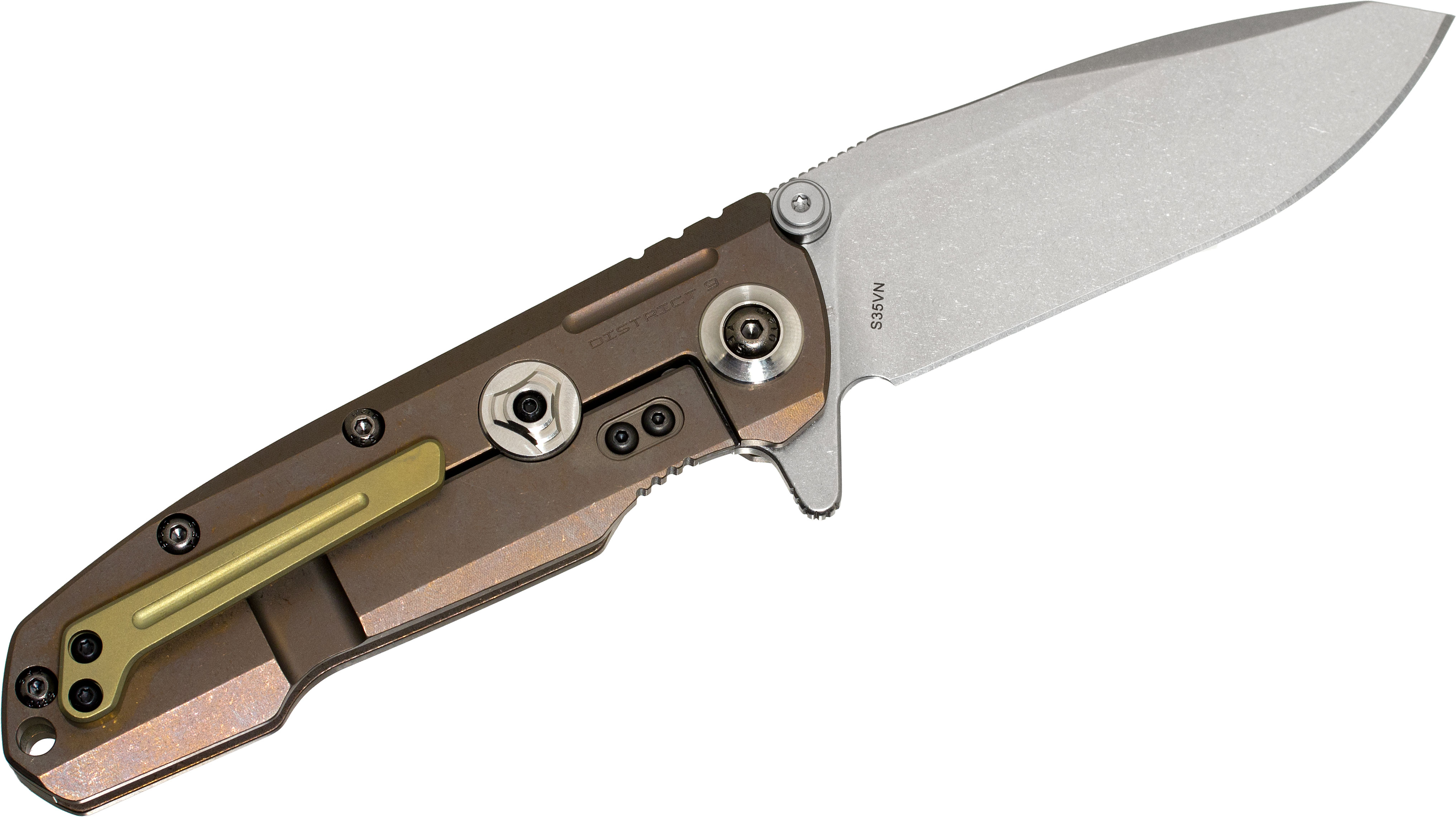 Reate Knives District 9-A Folding 3.75" S35VN Stonewashed Drop Point ...