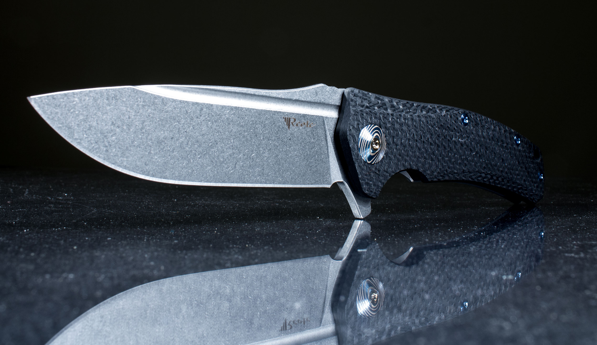 Reate Knives Horizon-D Folding 3.75" M390 Stonewashed Plain Blade ...