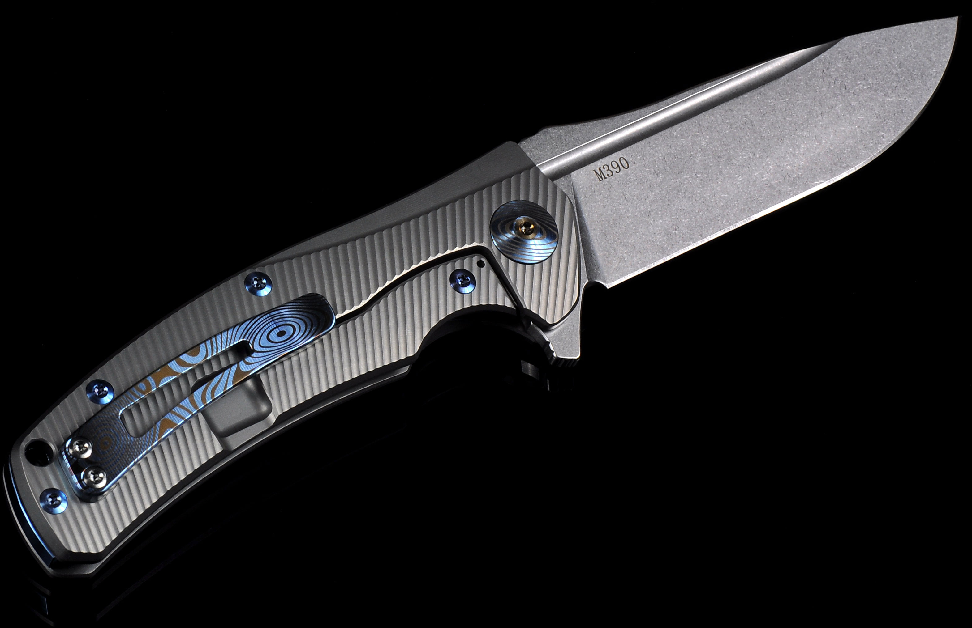 Reate Knives Horizon-D Folding 3.75" M390 Satin Plain Blade, Milled ...