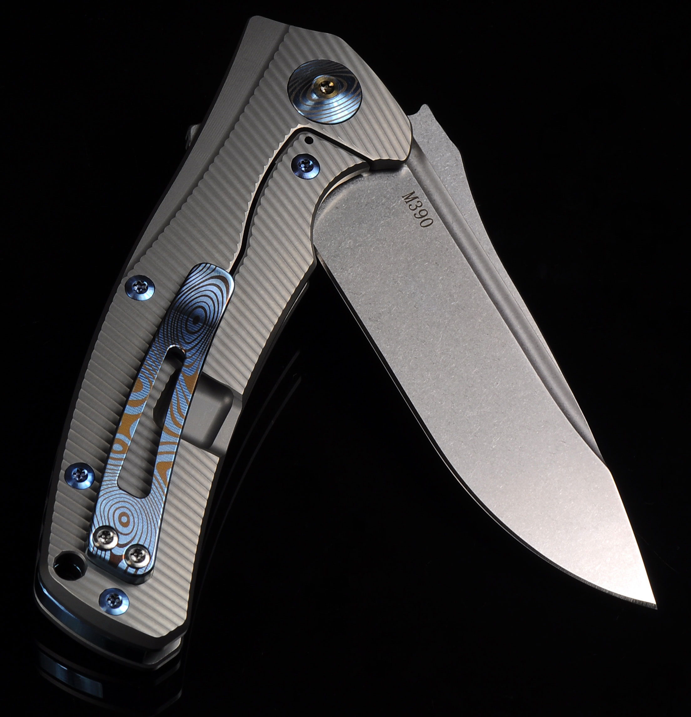 Reate Knives Horizon-D Folding 3.75" M390 Satin Plain Blade, Milled ...