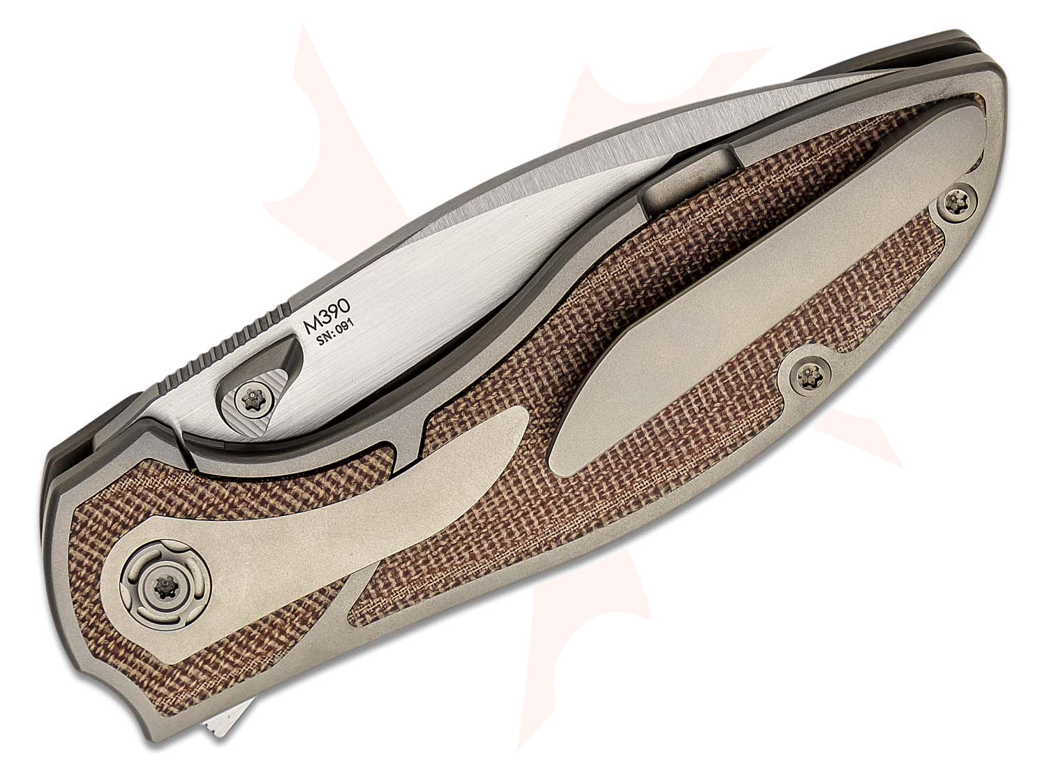 Reate Knives Iron-X Flipper Knife 3.25" M390 Satin Drop Point Blade, 3D ...