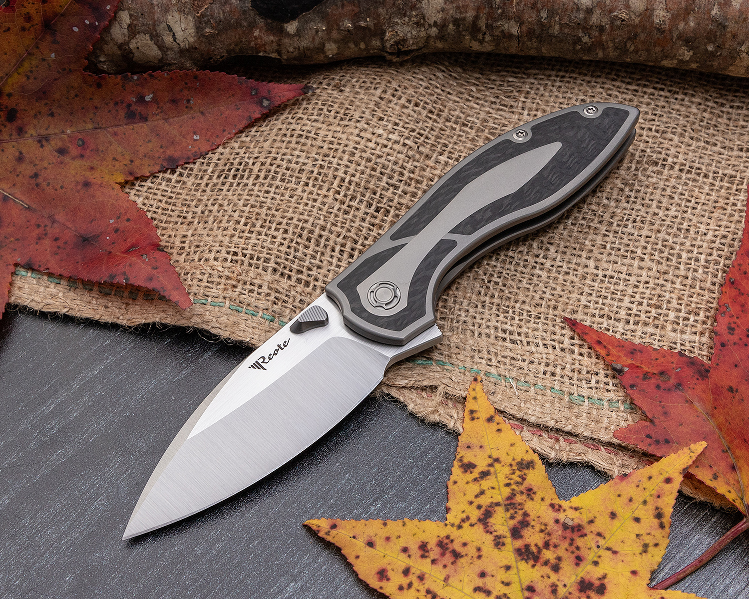 Reate Knives Iron-X Flipper Knife 3.25" M390 Satin Drop Point Blade, 3D ...