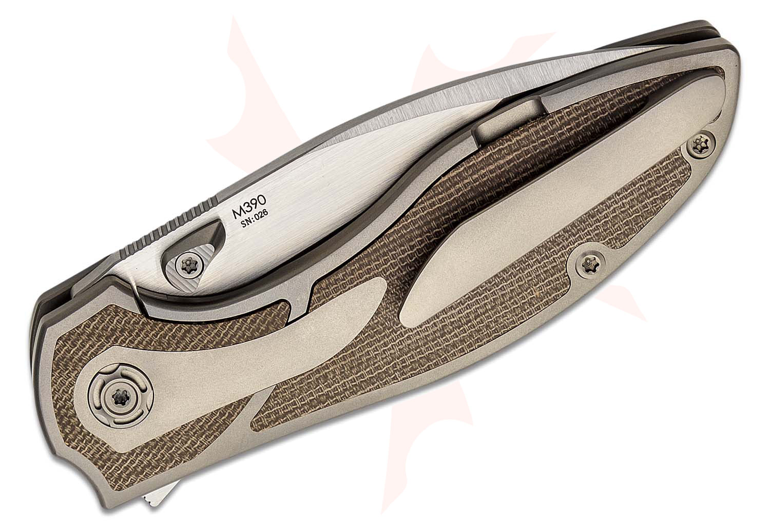Reate Knives Iron-X Flipper Knife 3.25" M390 Satin Drop Point Blade, 3D ...