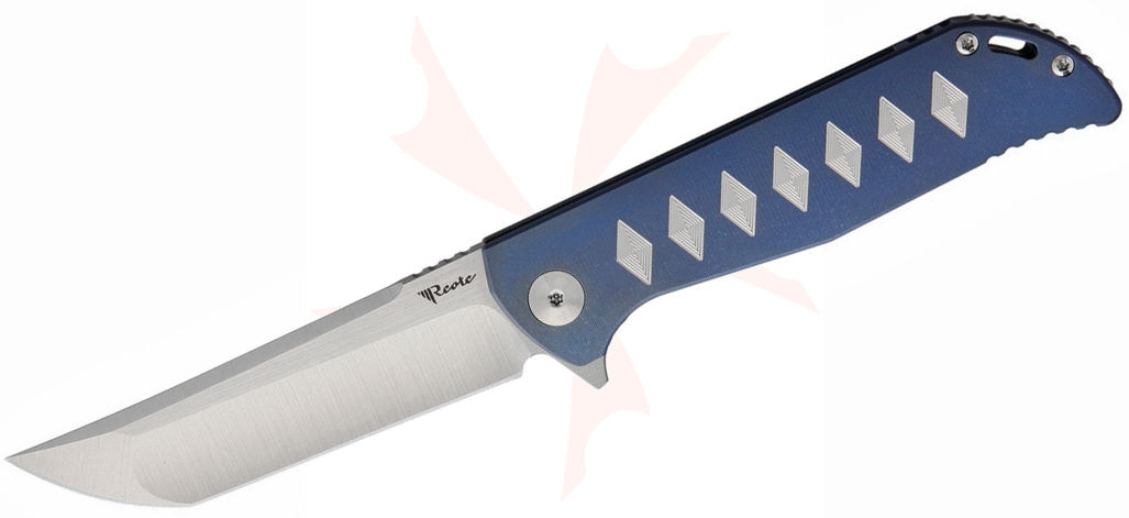 Reate Knives K-2 Flipper 3.875" S35VN Compound Tanto Blade, Blue Milled ...