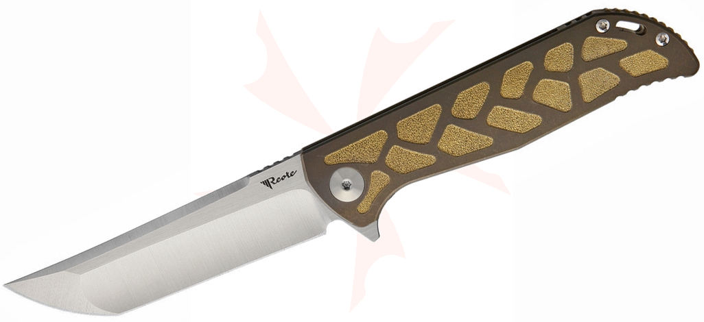 Reate Knives K-2 Flipper 3.875" S35VN Compound Tanto Blade, Bronze ...