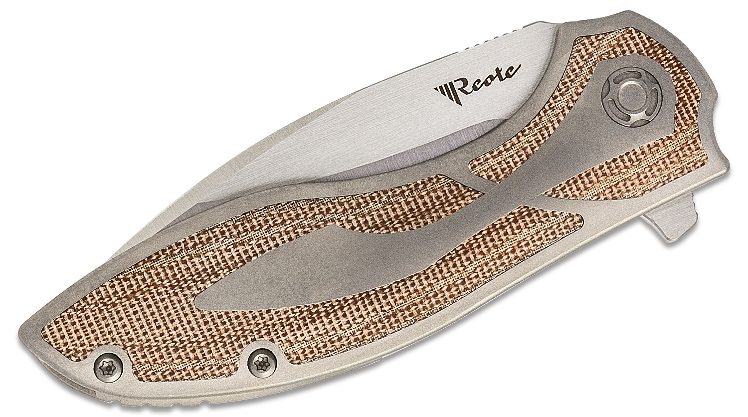 Reate Knives Iron Flipper Knife 3.25" M390 Satin Blade, Titanium ...