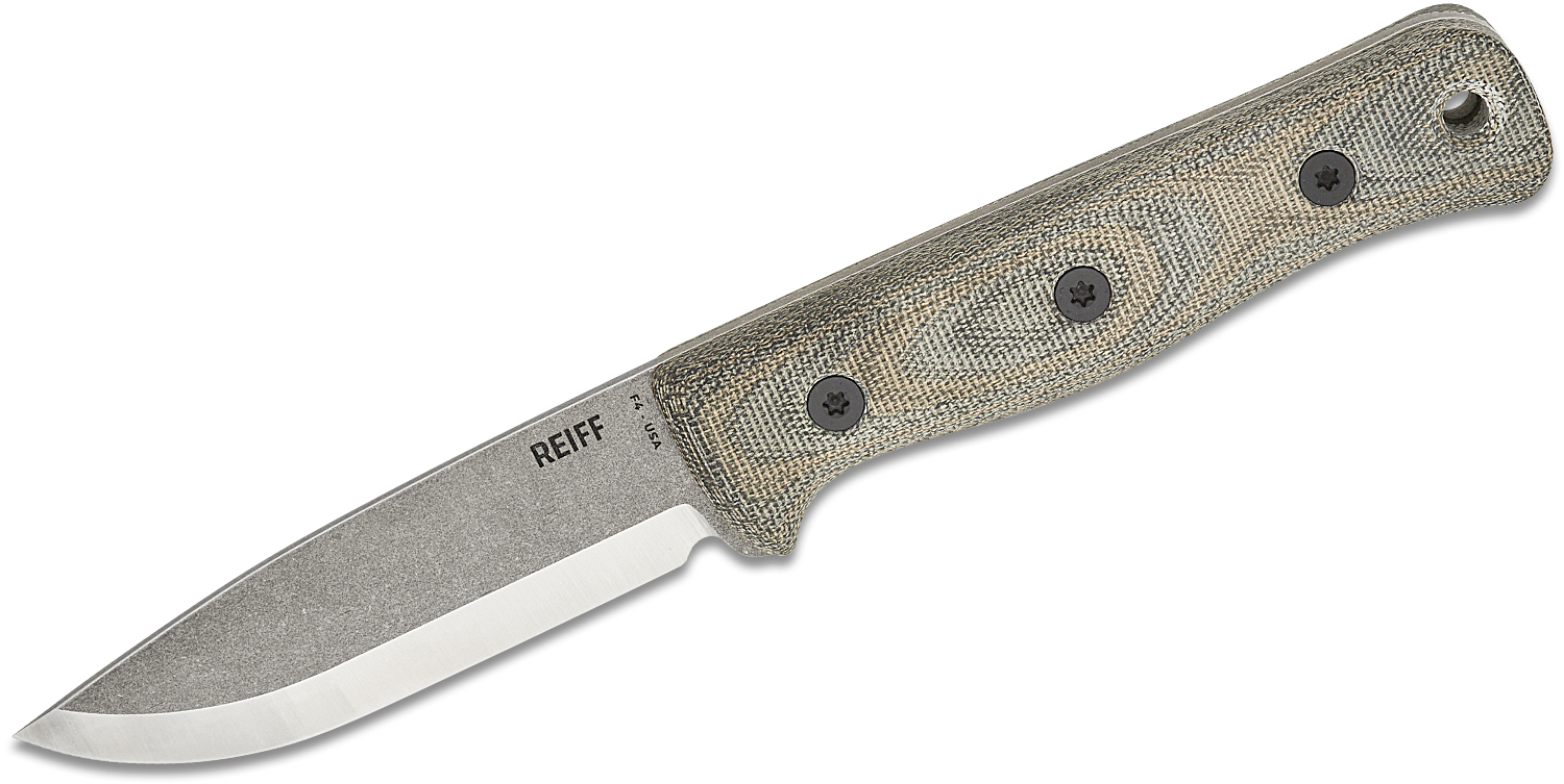 Reiff Knives F4 Scandi Bushcraft Fixed Blade Knife 4" CPM-3V Acid ...