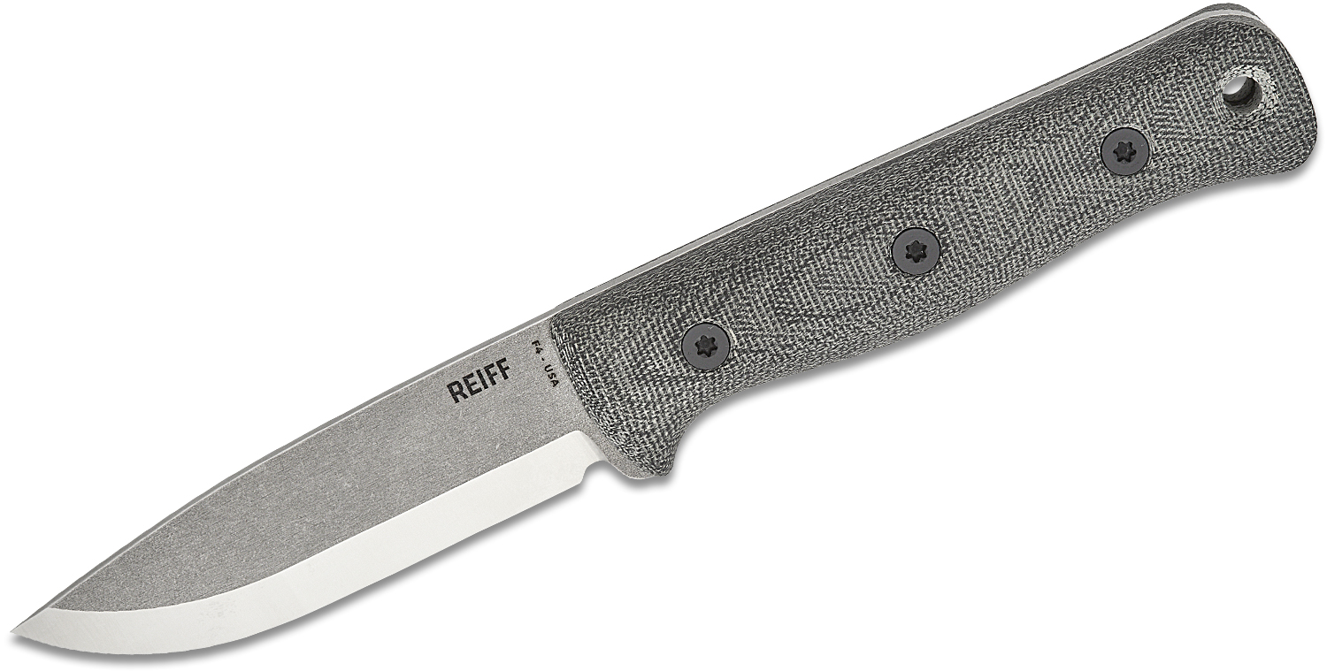 Reiff Knives F4 Scandi Bushcraft Fixed Blade Knife 4" CPM-3V Acid ...