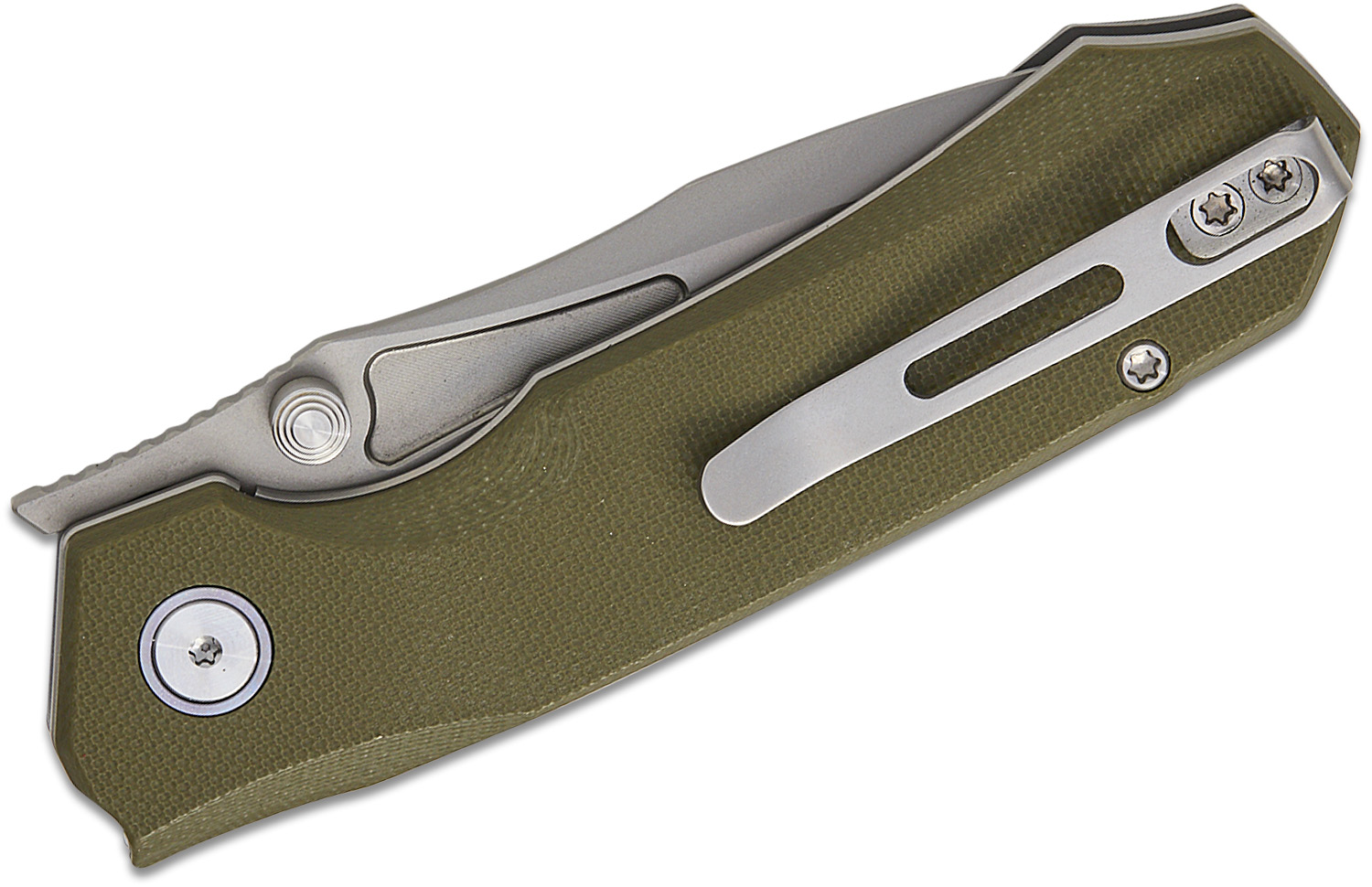 Remette Knives Rhino Button Lock Front Flipper Knife 3.07" D2 ...