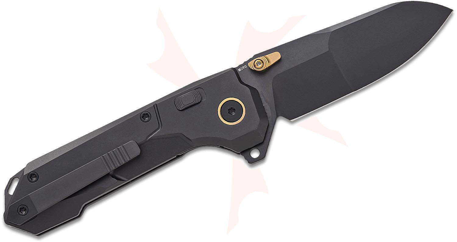 Remette Knives RT-Cosmic Button Liner Lock Flipper Knife 3" M390 Black ...