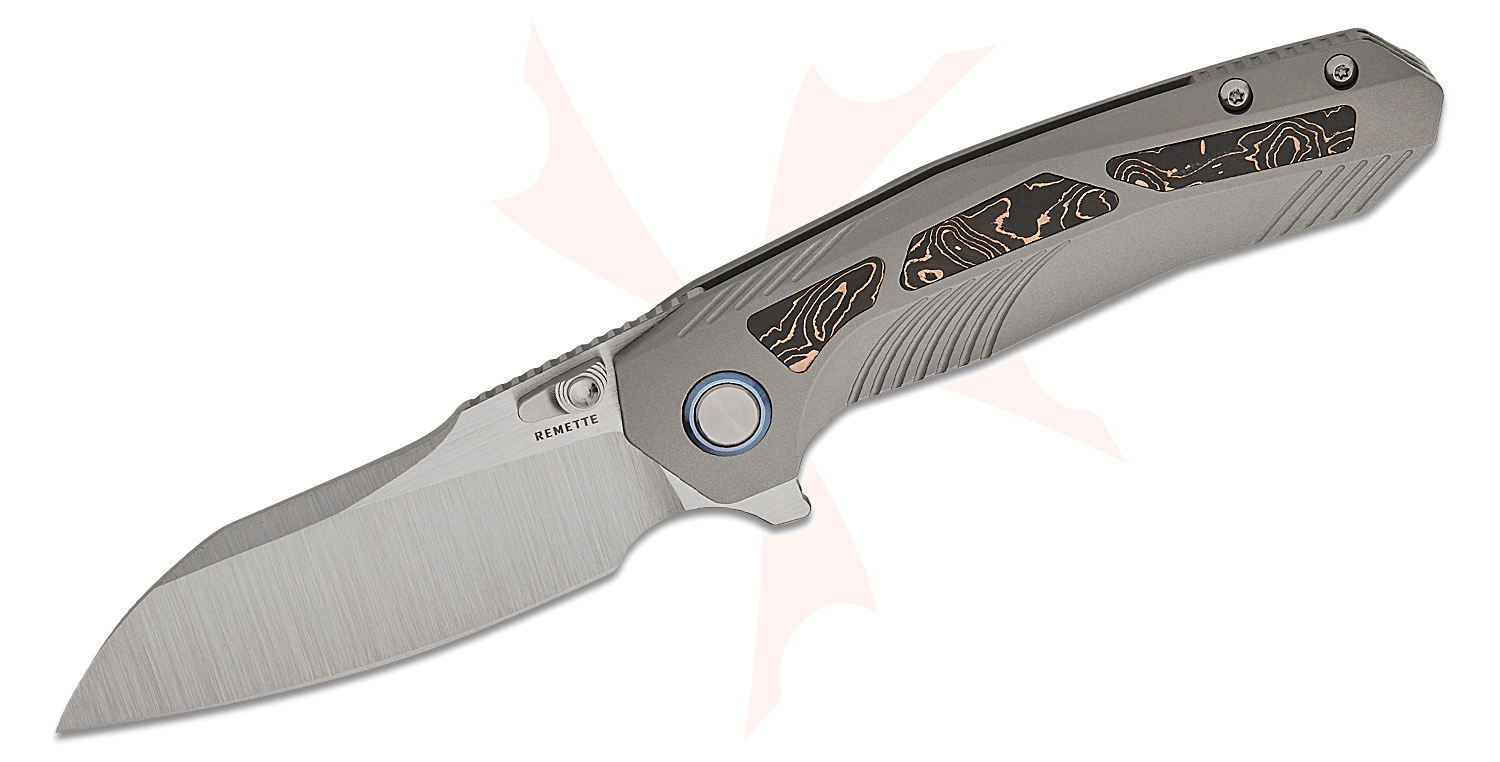 Remette Knives RT-Kestrel Flipper Knife 3.15" S35VN Satin Sheepsfoot ...
