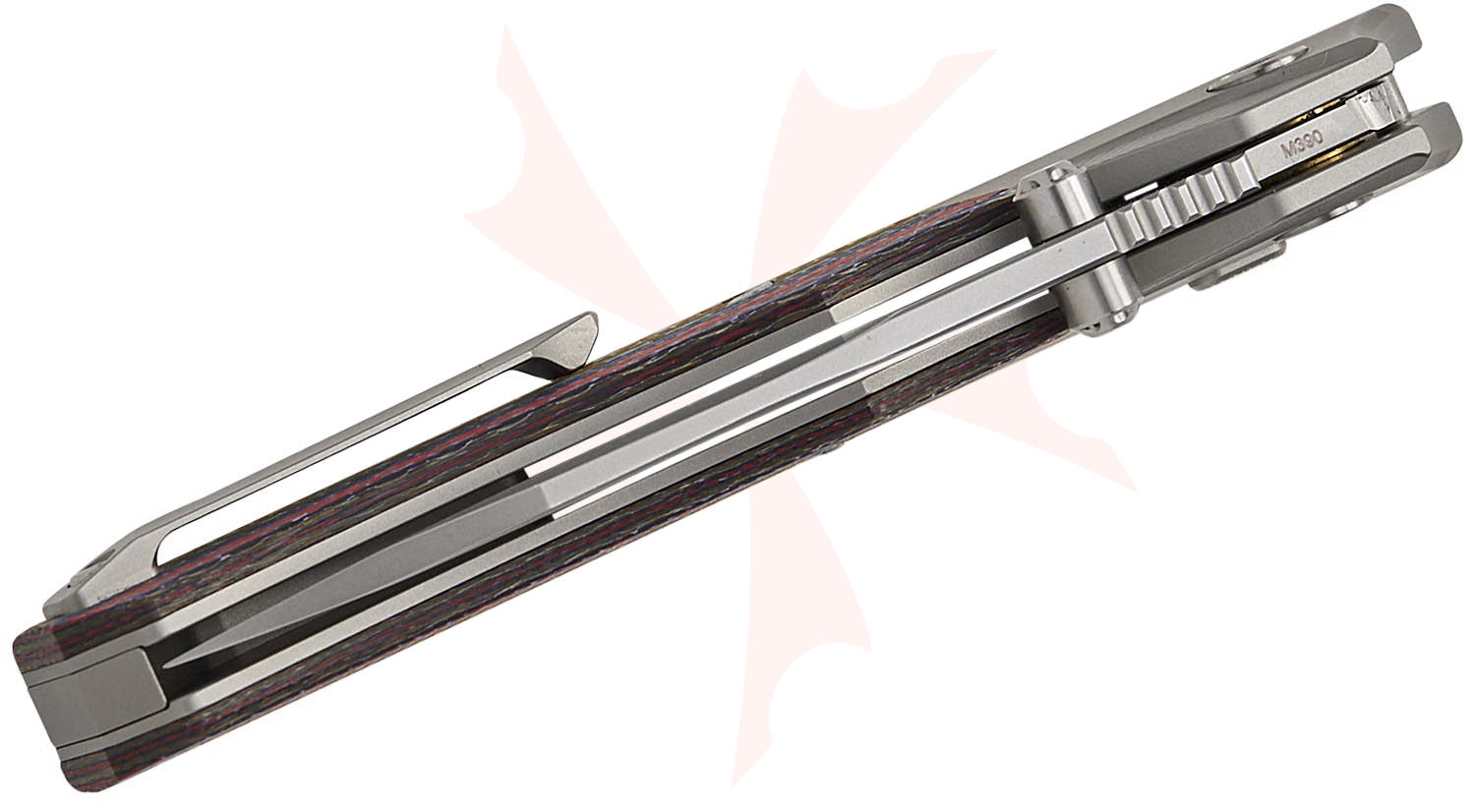 Remette Knives WD107 Button Lock Folding Knife 3.22" M390 Pearlescent ...