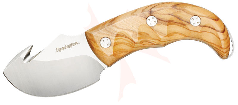 Remington Elite Skinner I Fixed 3.125" Blade with Gut Hook, Olive Wood ...