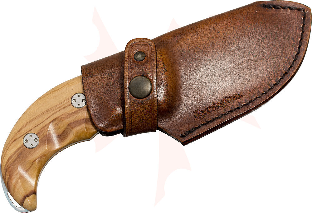 Remington Elite Skinner I Fixed 3.125" Blade with Gut Hook, Olive Wood ...