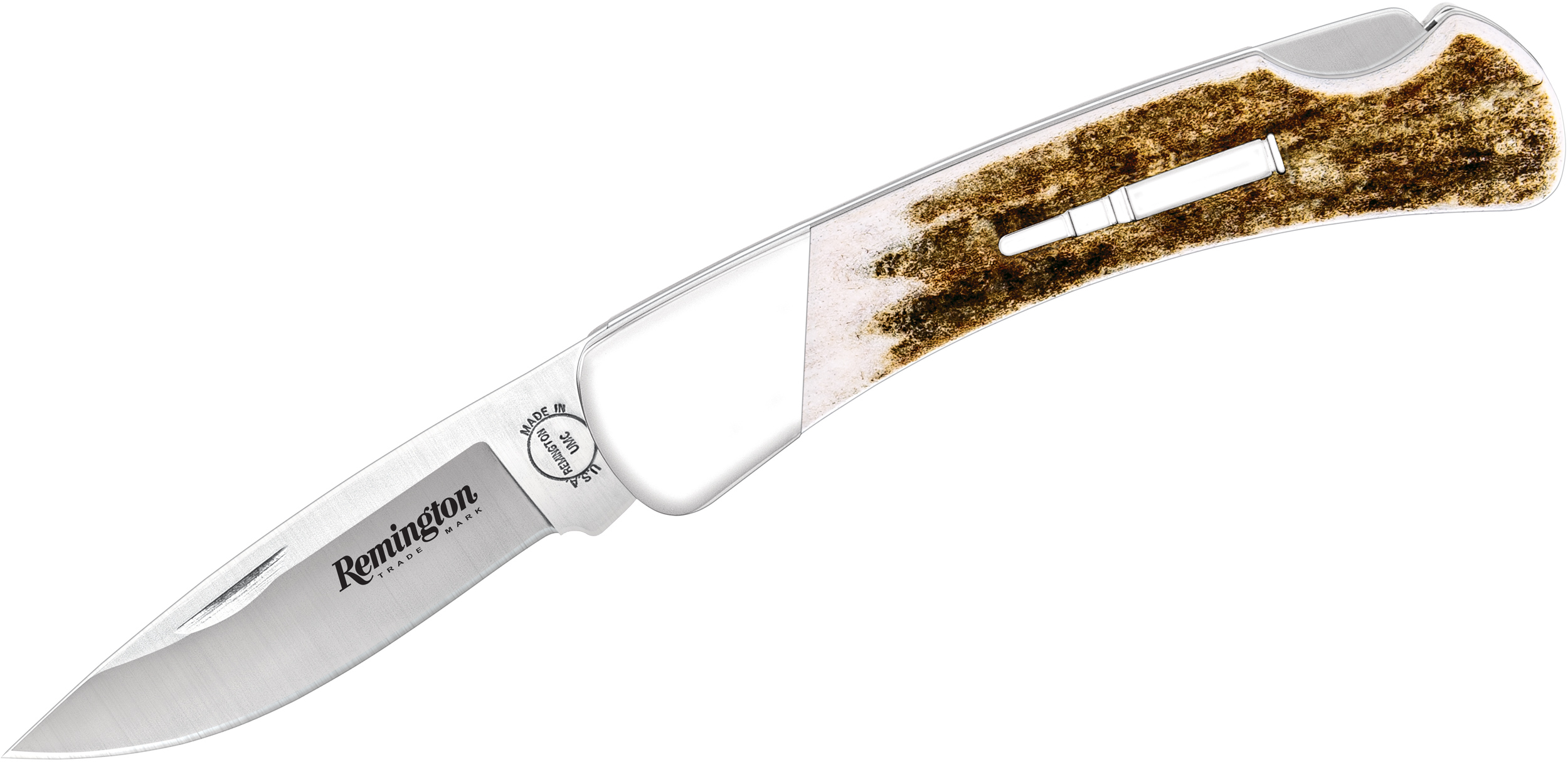 Remington 2018 Sterling Elk Bullet Folding Knife 3.0" Drop Point Blade ...