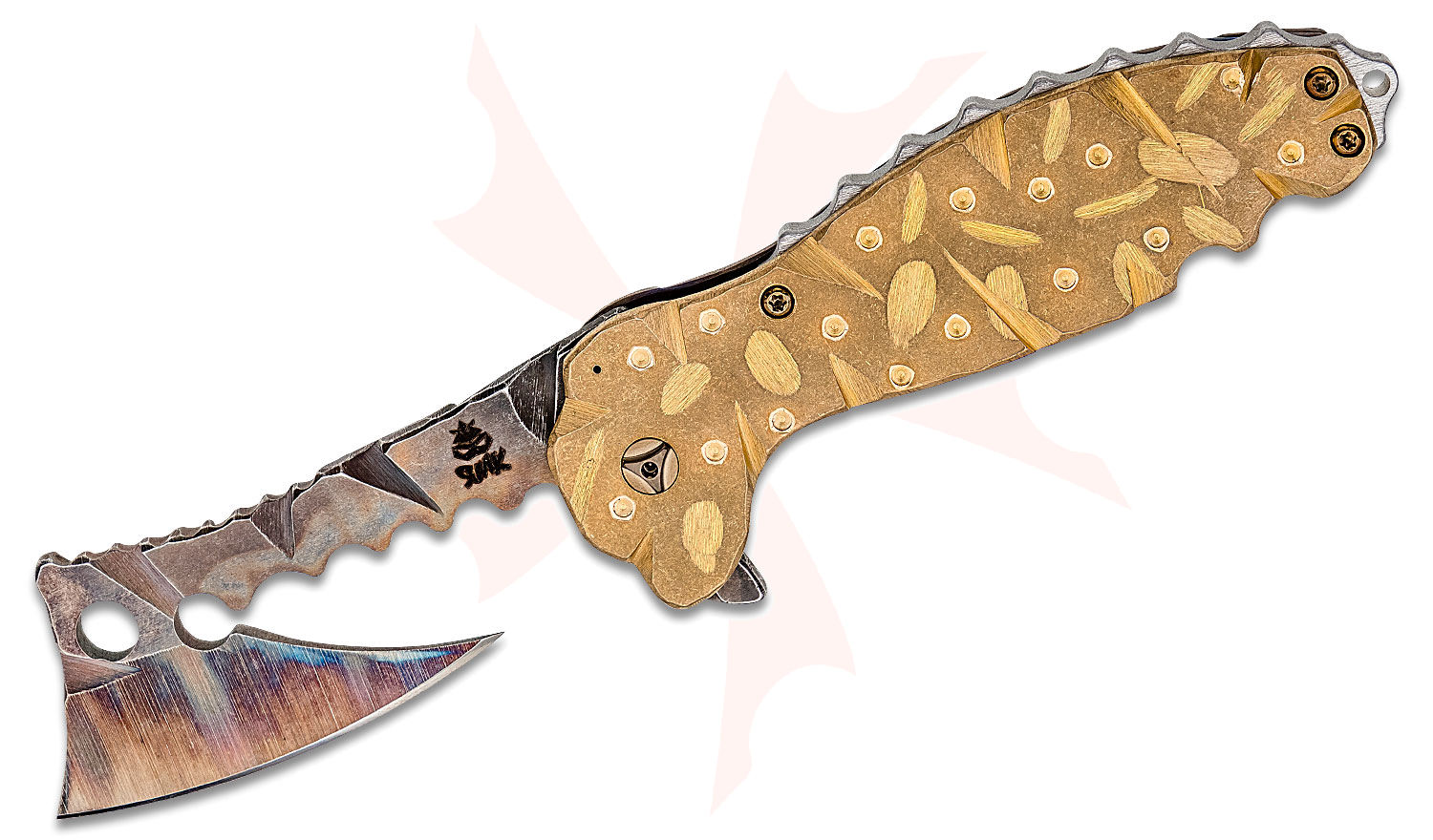 RichMade Knives Custom Large Ratchet Flipper Knife 4.125" D2 Natural ...