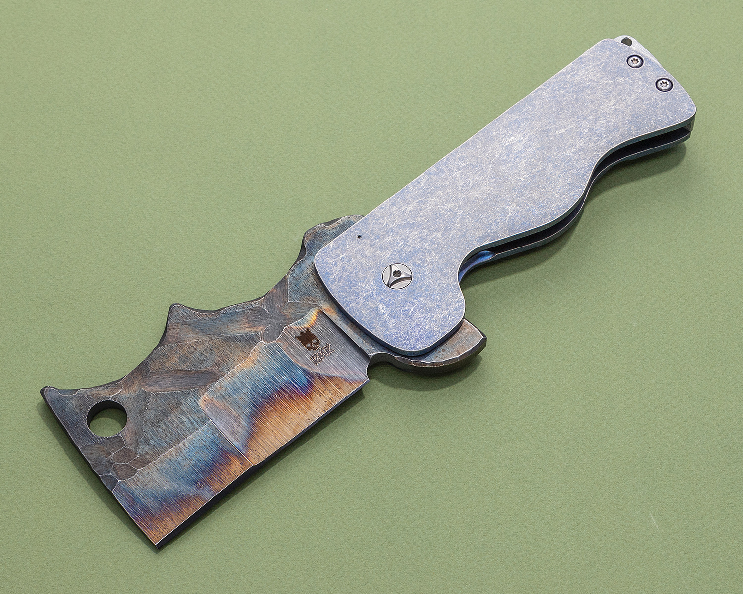 RichMade Knives Custom Large Zombie Killer Flipper Knife 3.625" D2 Precision Matthews Duplex ...