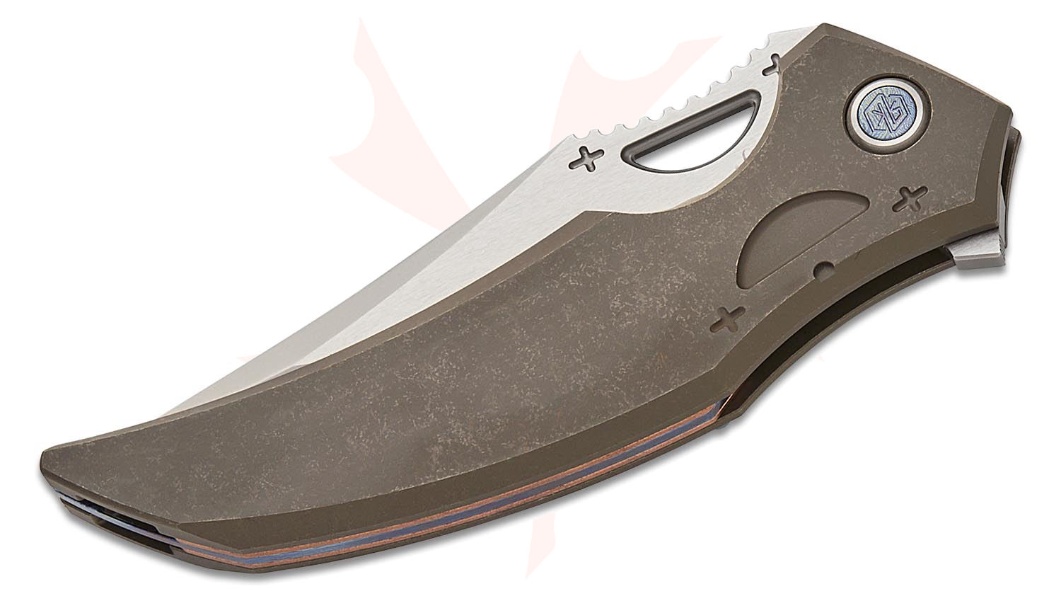 Rike Knife S05-DG V2 Frame Lock Flipper Knife 3.54" M390 Two-Tone Bead ...