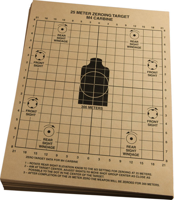 Rite in the Rain 25 Meter M4/M16 Carbine Zeroing Target 8-1/2" x 11 ...