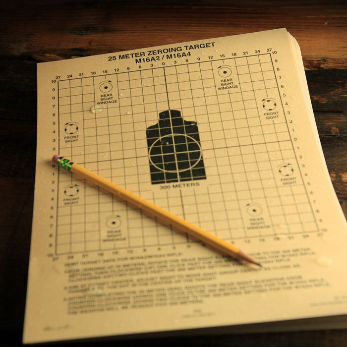 Rite in the Rain 25 Meter M4/M16 Carbine Zeroing Target 8-1/2" x 11 ...