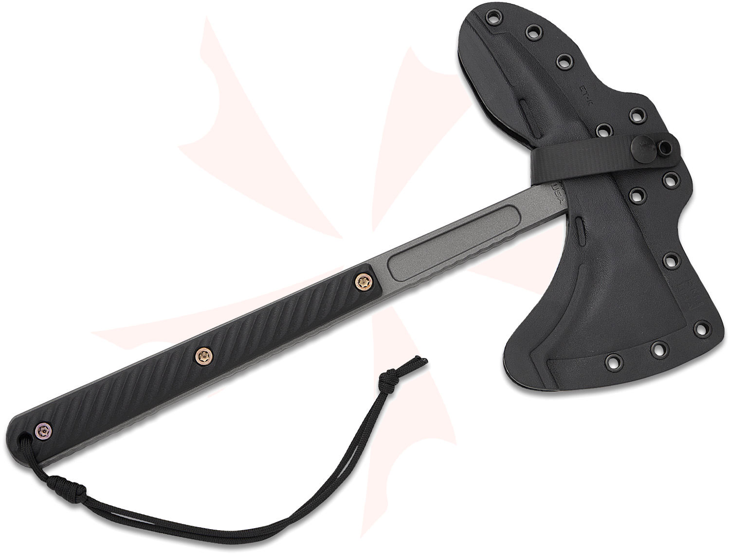 RMJ Tactical Kestrel Tomahawk 13" Overall, Tungsten Cerakote, Scallop ...