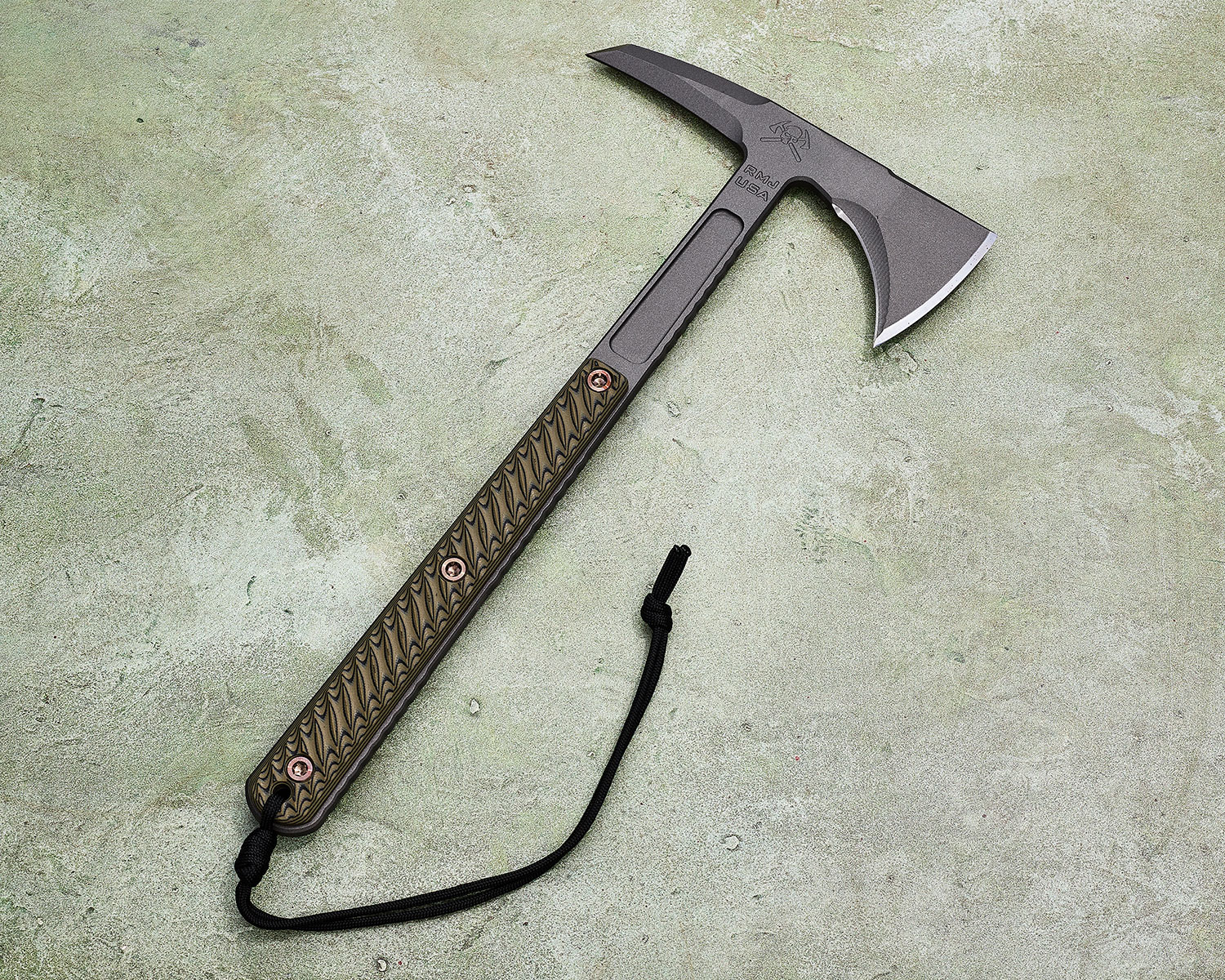 RMJ Tactical Kestrel Feather Tomahawk 13" Overall, Tungsten Cerakote ...