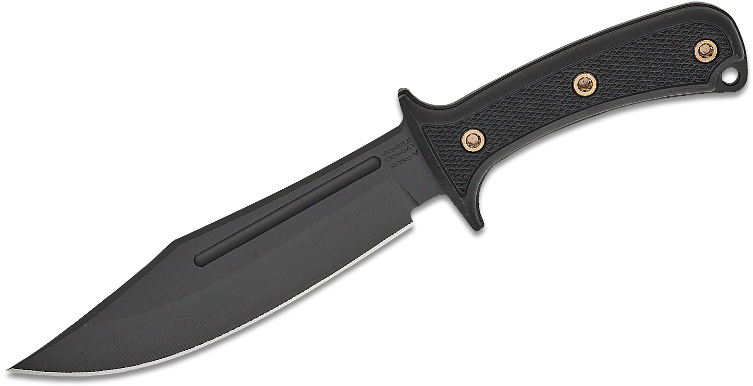 RMJ Tactical Jungle Combat Fixed Blade Knife 7" Nitro-V Graphite Black ...