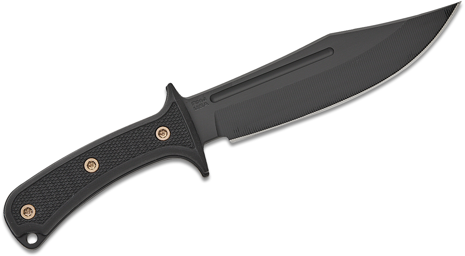 RMJ Tactical Jungle Combat Fixed Blade Knife 7" Nitro-V Graphite Black ...
