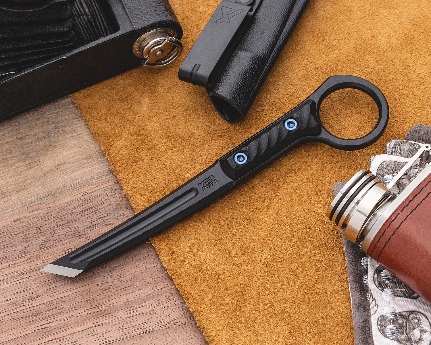 RMJ Tactical SG Stabby Guy Pocket Pry Tool 3.75" CPM-3V Black Hand ...