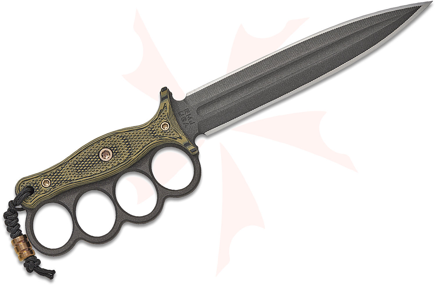 RMJ Tactical Trench Raider Fixed Blade Knife 7.19" CPM-3V Cobalt Gray ...