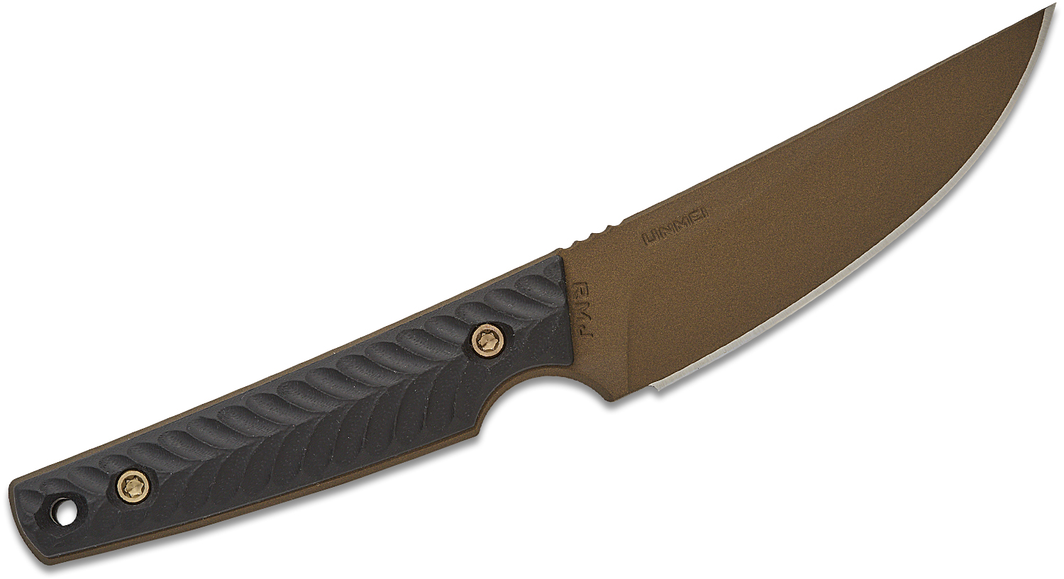 RMJ Tactical Unmei Fixed Blade Knife 4" Nitro-V Midnight Bronze ...
