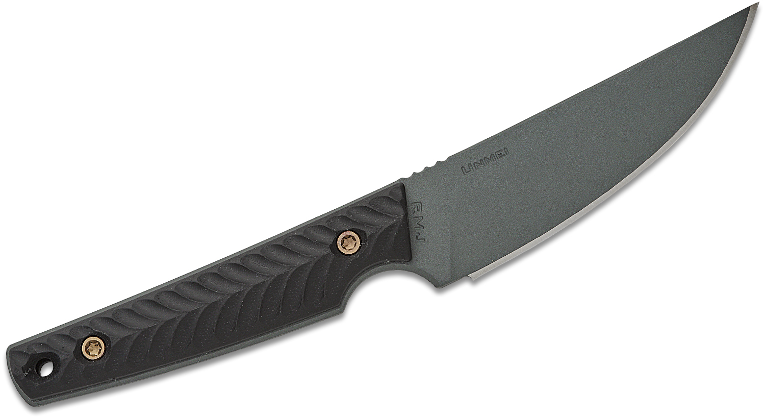 RMJ Tactical Unmei Fixed Blade Knife 4" Nitro-V Platinum Gray Cerakote ...